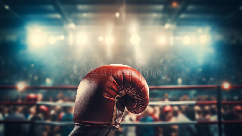 Boxing Glove on a Boxing Ring Background Stock Photo - Image of ...