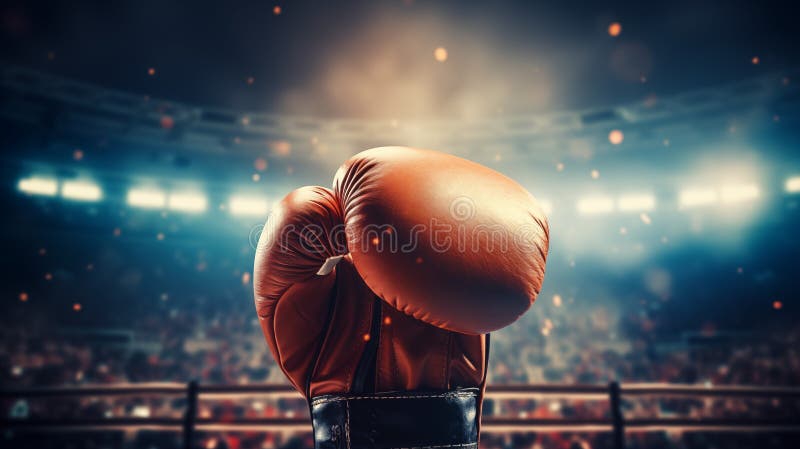 Boxing Glove on a Boxing Ring Background Stock Photo - Image of detail ...
