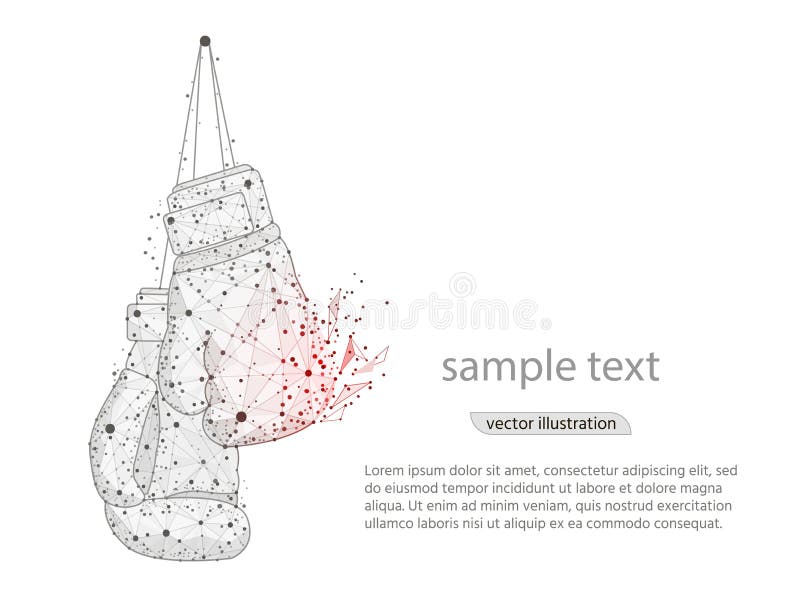 Boxing Gloves Abstract Design Icon,isolated from Low Poly Wireframe on ...