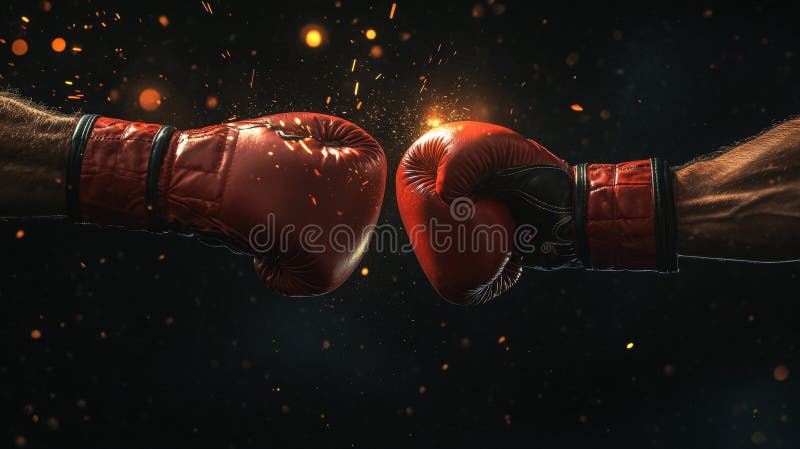 Boxing Gloves Clash in a Dramatic Moment, Showcasing the Sport S ...