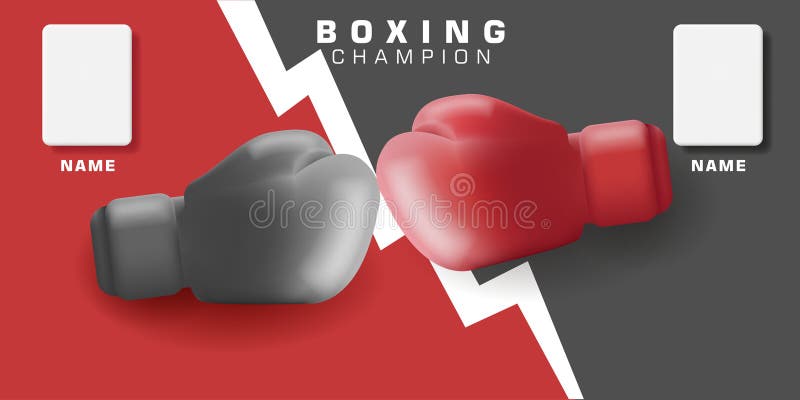 Boxing Gloves 3d Illustration, Boxing Match Poster with Score Tables ...