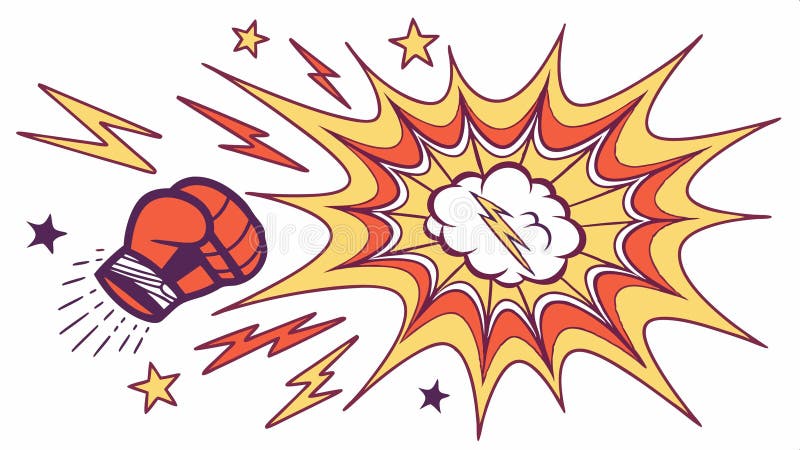 Boxing Gloves Explosion, Combat Sports and Powerful Impact Illustration ...