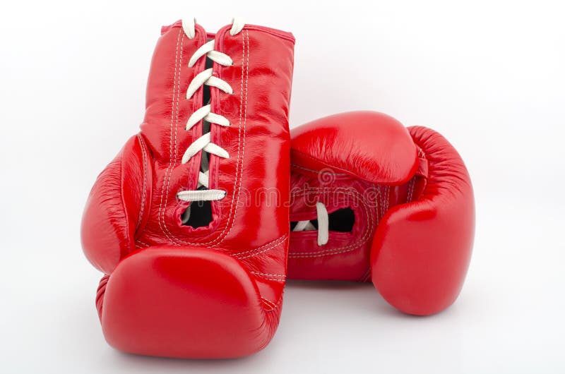 Boxing Gloves Isolated on White Stock Photo - Image of match, shot ...