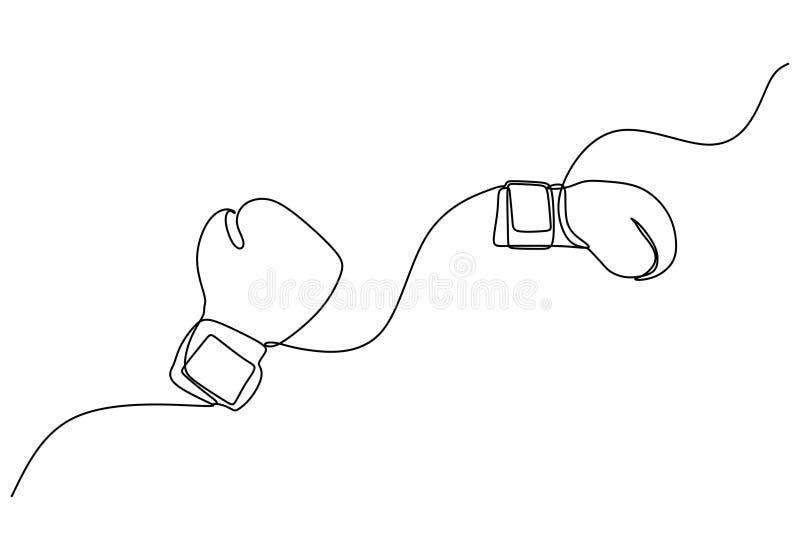 Boxing Gloves One Line Drawing Stock Illustrations – 119 Boxing Gloves ...