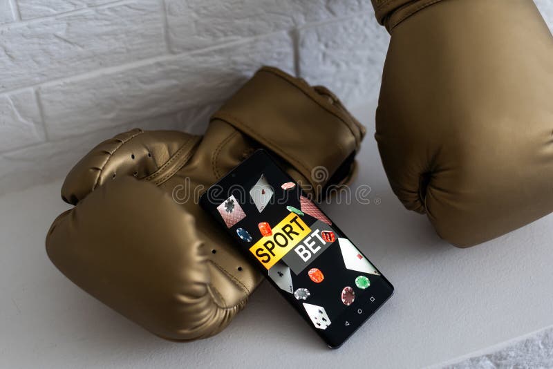 Boxing Gloves and Smartphone with Bets. Stock Image - Image of internet ...