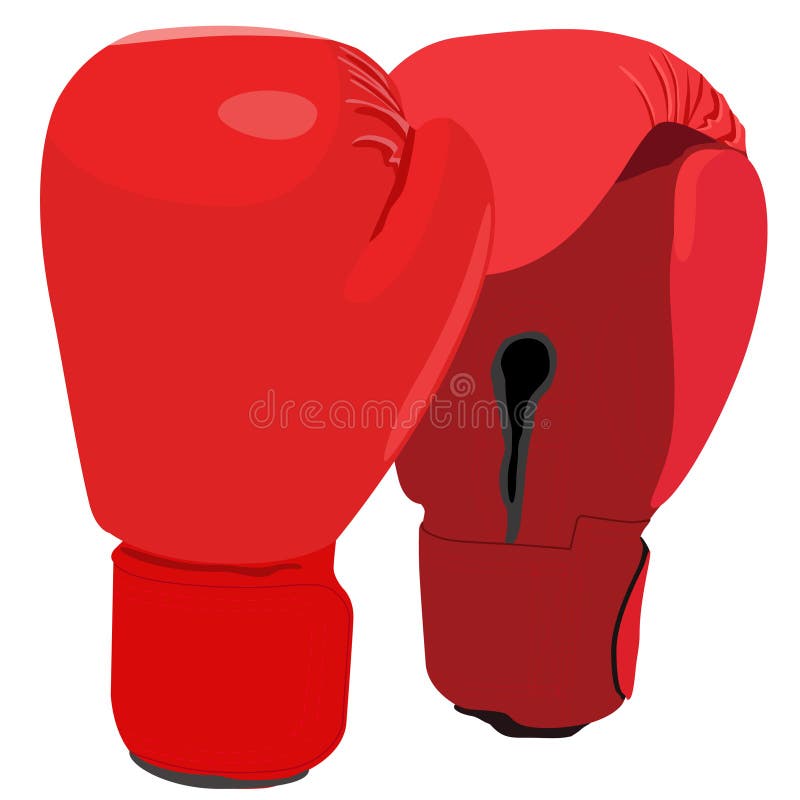 Red Boxing Gloves Isolated on White Background. Stock Illustration ...