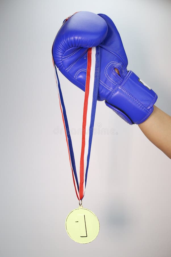 Boxing Gold Medal on White Background Stock Image - Image of boxing ...
