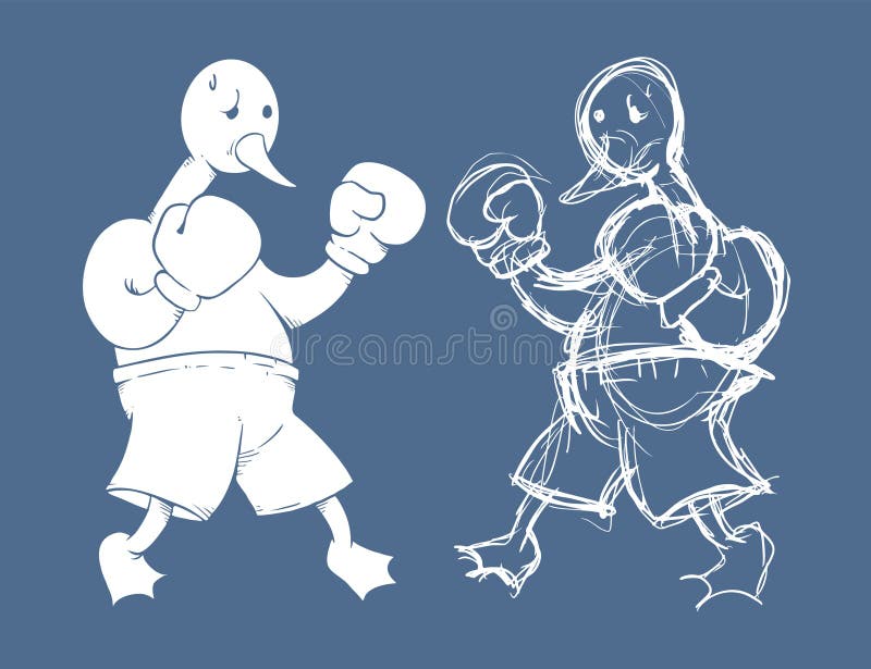 Boxing goose draw stock vector. Illustration of mascot - 340999347