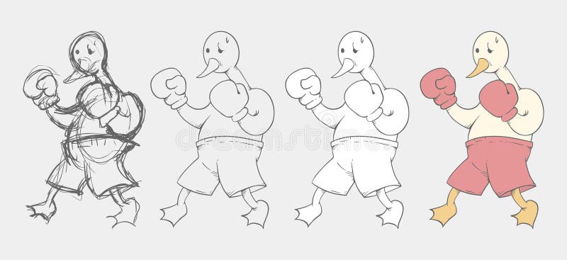 Boxing goose draw stock vector. Illustration of goose - 340999354