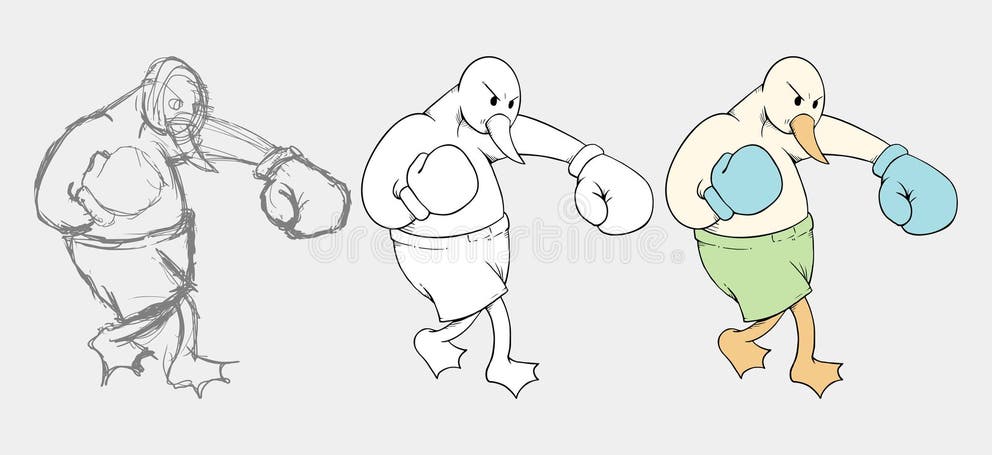Boxing goose draw stock vector. Illustration of gander - 349985160