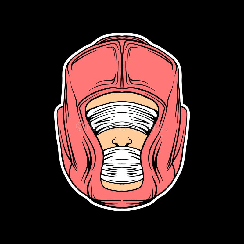 Boxing Headgear with Wrapped Face Vector Illustration Stock ...