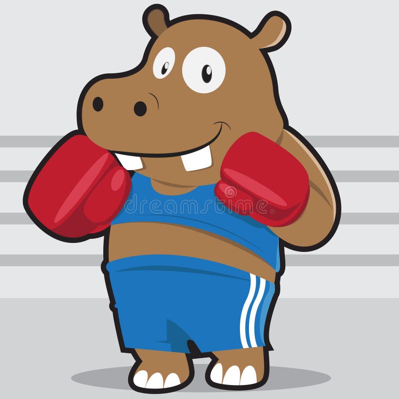 Boxing hippopotamus stock vector. Illustration of boxing - 43816907