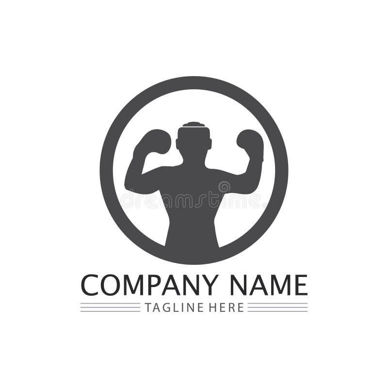 Boxing Icon Set and Boxer Design Illustration Symbol of Fighter Stock ...