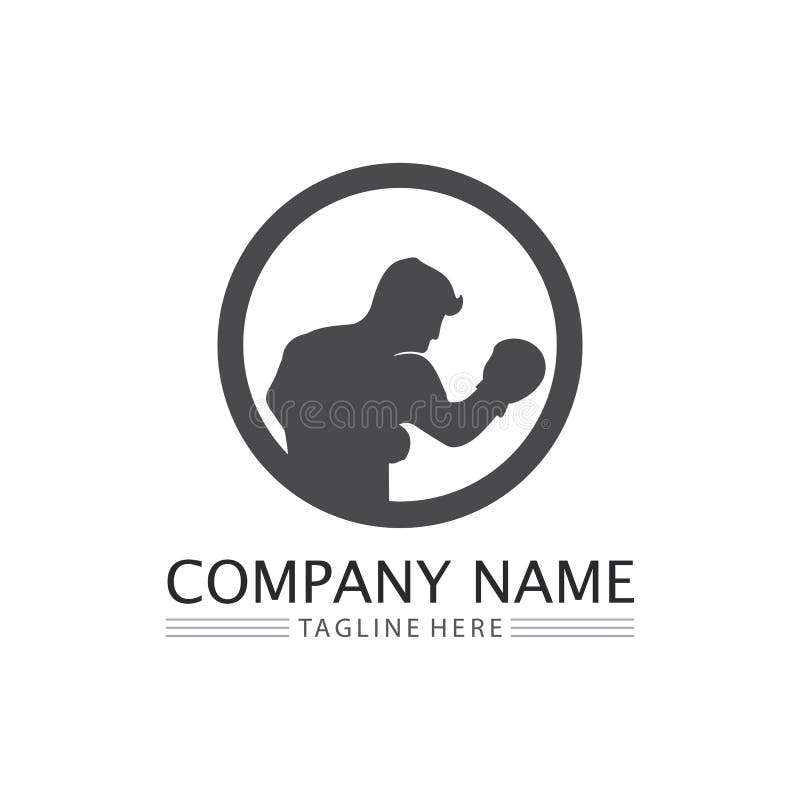 Boxing Icon Set and Boxer Design Illustration Symbol of Fighter Stock ...