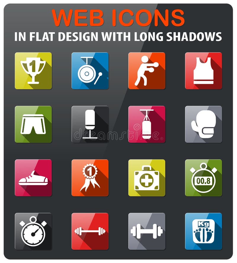 Boxing icon set stock illustration. Illustration of icons - 88294294