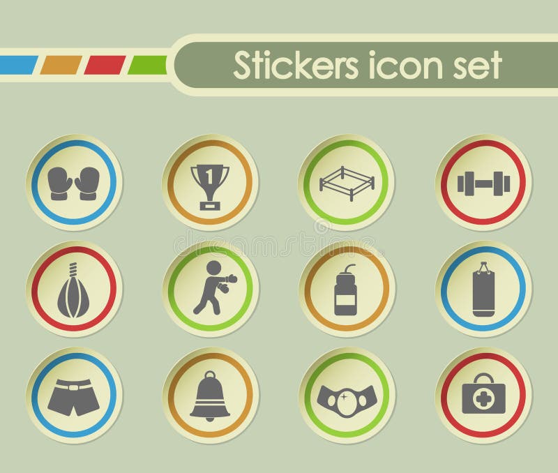 Boxing icon set stock vector. Illustration of boxing - 240541521