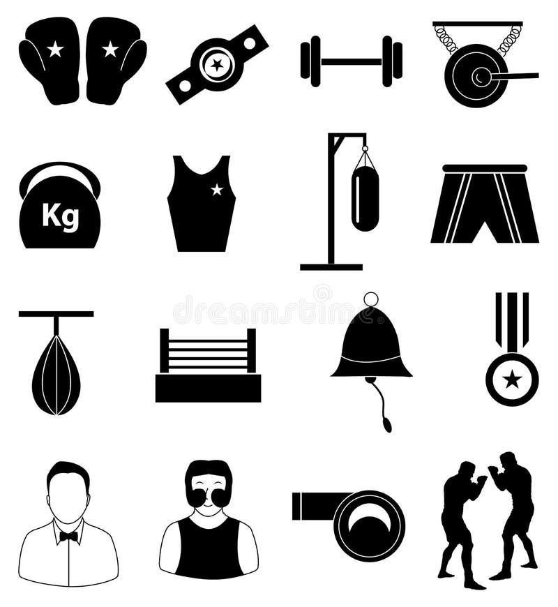 Boxing icons set stock vector. Illustration of element - 51447771