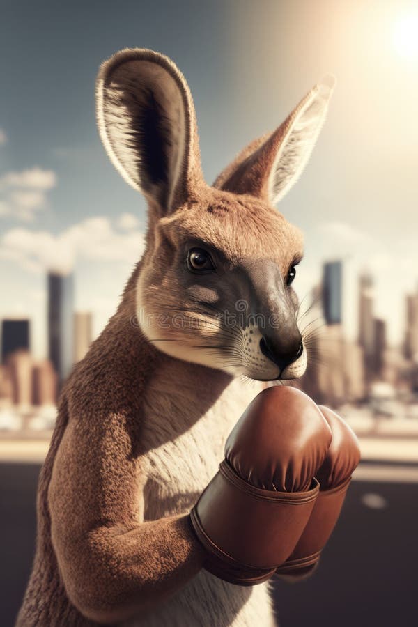 Boxing Kangaroo AI Generative Illustration. Stock Illustration ...