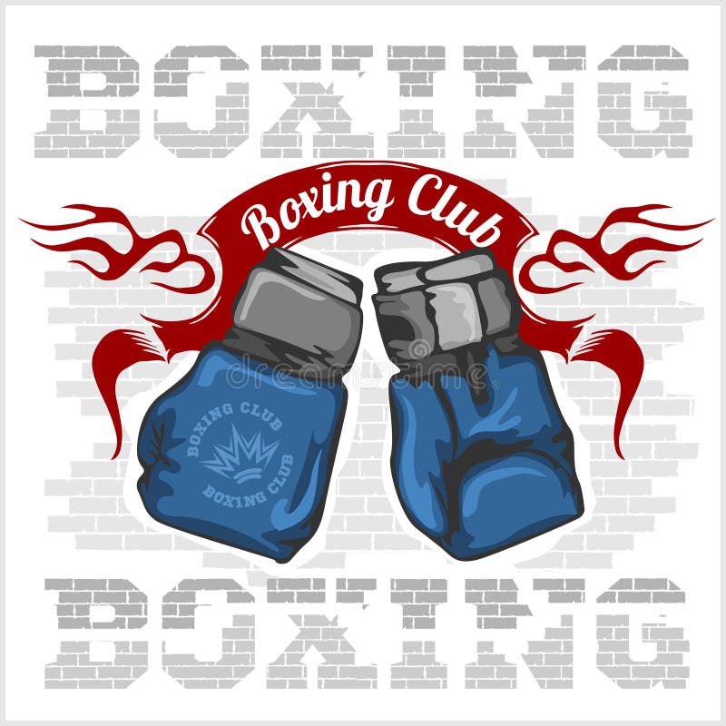 Boxing Label and Elements in Light Background Stock Vector ...