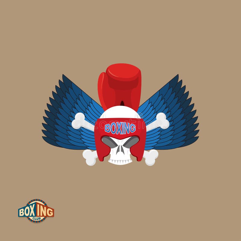 Boxing Logo. Skull in a Boxing Helmet with Gloves, with Wings Stock ...