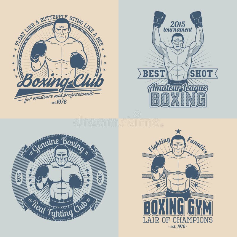 Boxing logos stock vector. Illustration of athlete, boxer - 78333698