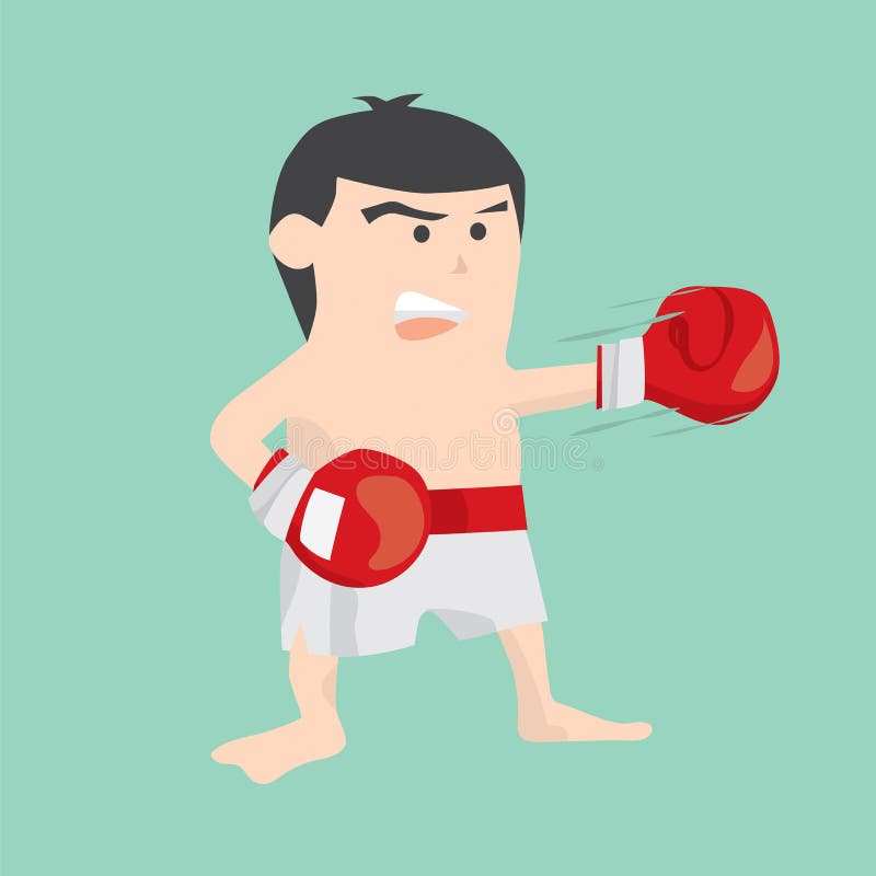 Boxing Male Cartoon Character Stock Vector - Illustration of fighter ...
