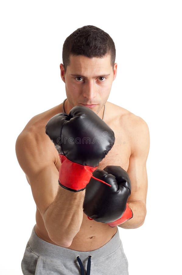 Boxer on the ground stock photo. Image of give, glove - 14094250