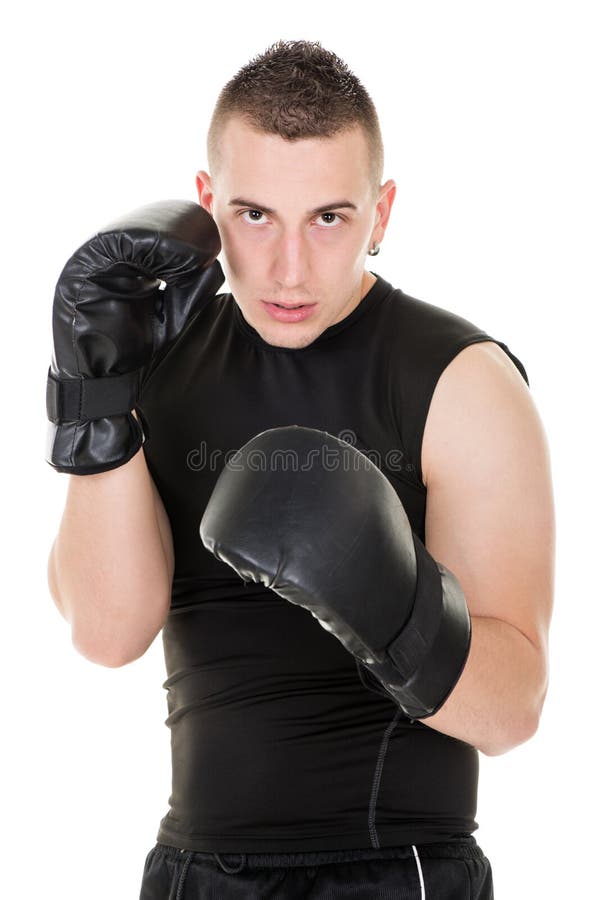 Boxing man stock image. Image of glove, serious, combative - 37989563
