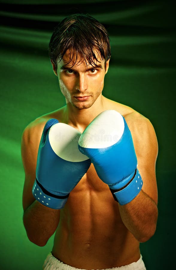 Boxing. Man in Boxing Gloves Stock Photo - Image of power, caucasian ...