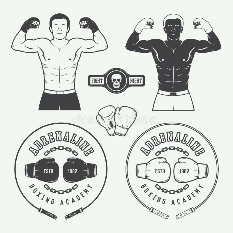 Boxing and Martial Arts Logo Badges, Labels and Design Elements Stock ...
