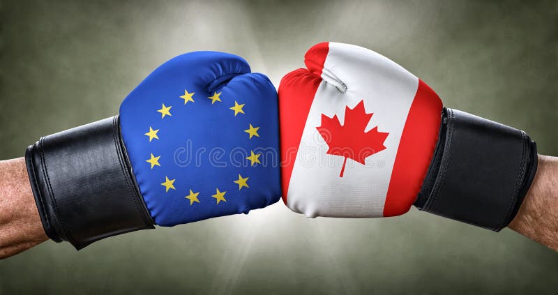 Boxing Match Between The European Union And Canada Stock Photo - Image ...