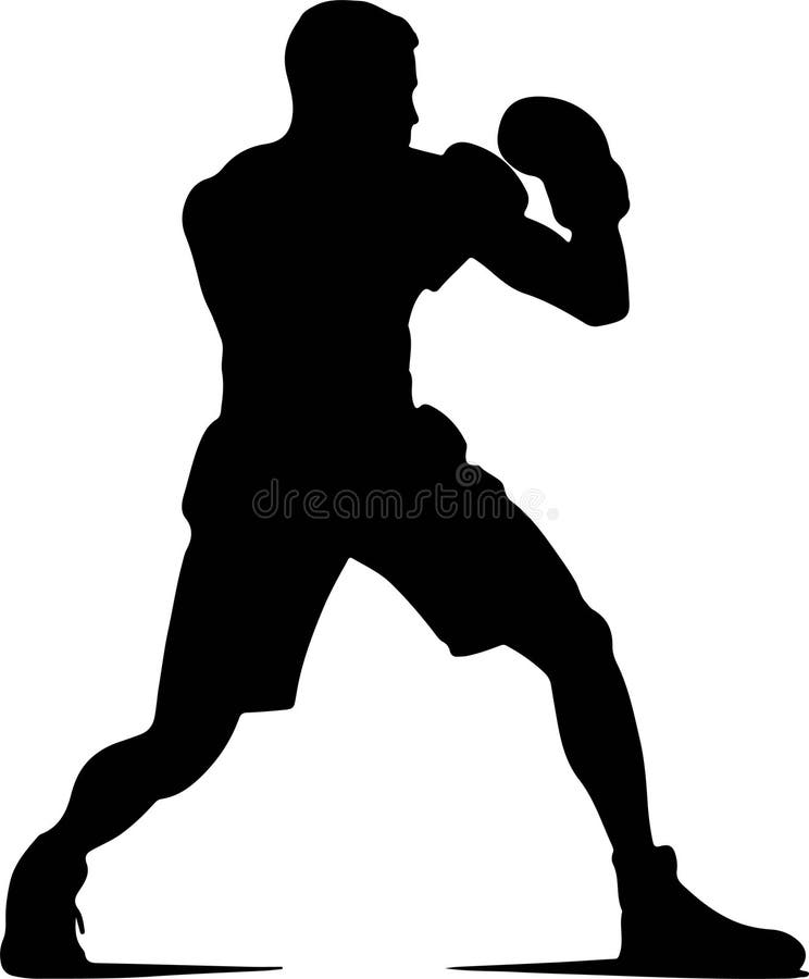 Boxing Men Silhouette Full Body Stock Vector - Illustration of sport ...