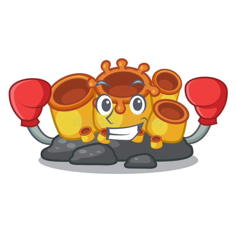 Boxing Miniature Orange Sponge Coral in Character Stock Vector ...