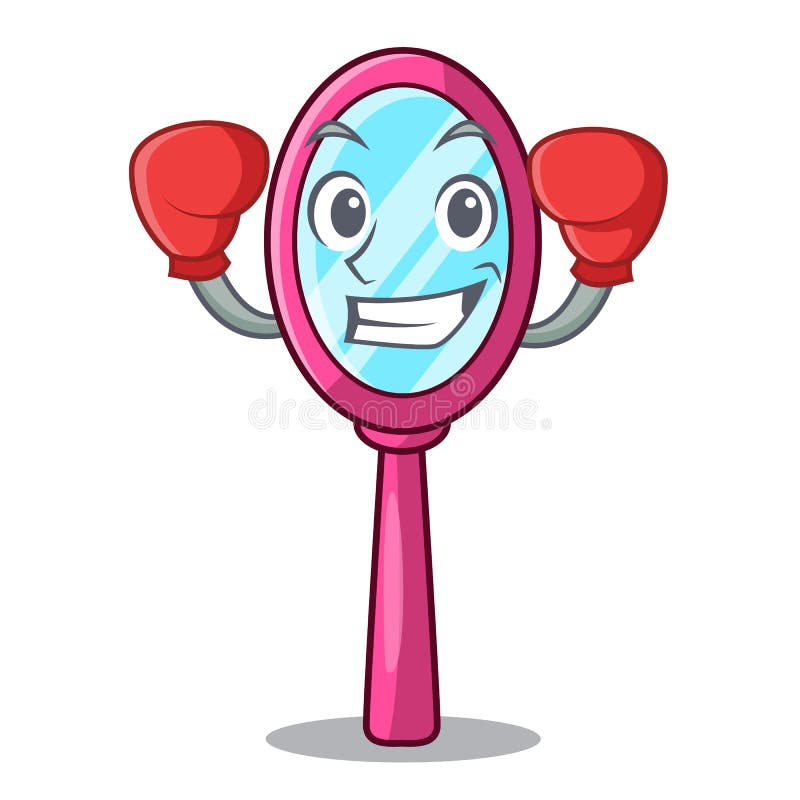 Boxing Mirror in the Cartoon Shape Funny Stock Vector - Illustration of ...