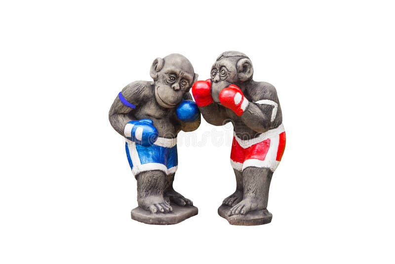 Boxing Monkey Doll Made from Baked Clay in Thailand. Stock Photo ...