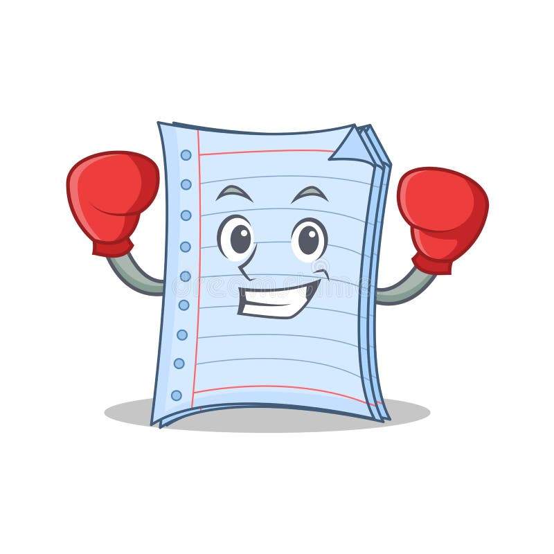 Boxing Notebook Character Cartoon Style Stock Vector - Illustration of ...