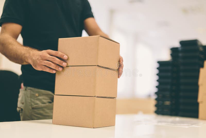 Boxing Products Ready for Dispatching Stock Image - Image of group ...