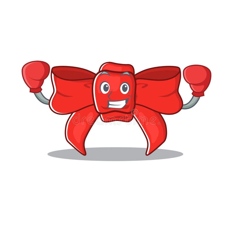 Boxing Red Ribbon Bow on the Cartoon Stock Vector - Illustration of ...