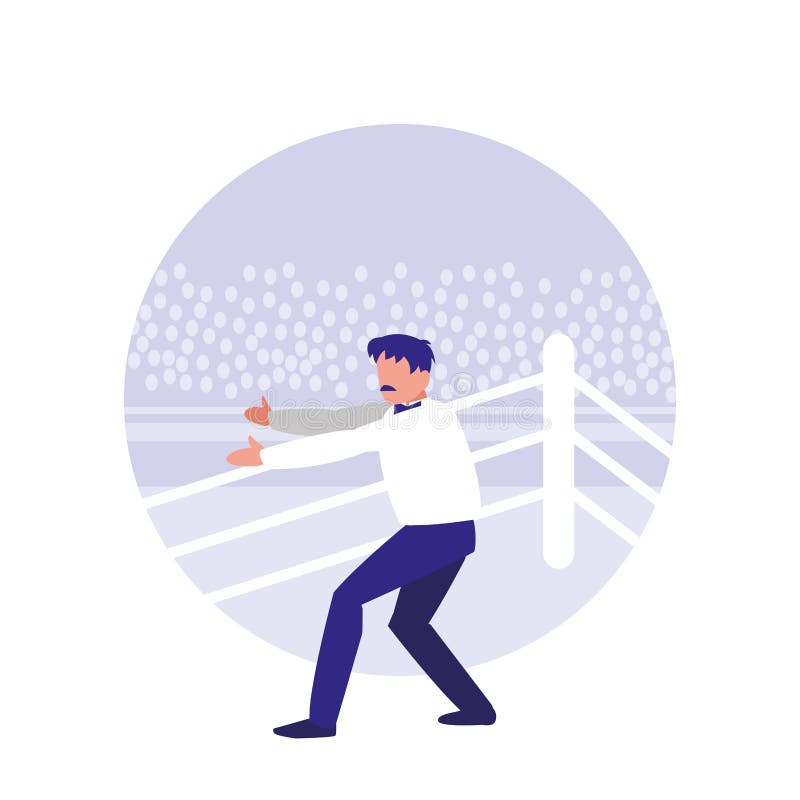 Boxing Referee Icon in Monochrome Style Isolated on White Background ...