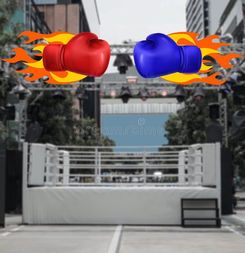 Boxing ring arena stock photo. Image of information - 292242826