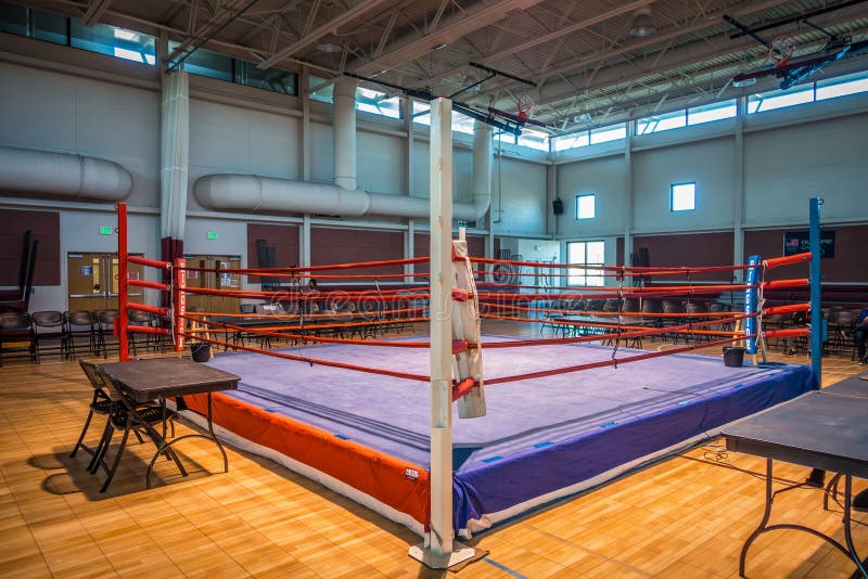 Boxing Ring Arena in Gym before Action Editorial Photo - Image of game ...