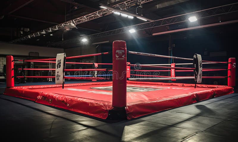 Boxing Ring with Boxer Squaring Off Stock Illustration - Illustration ...
