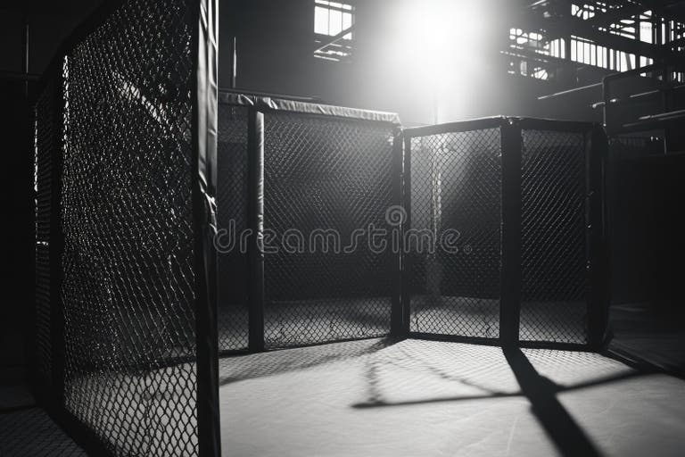 Boxing Ring and Cage in Training Area Stock Image - Image of sports ...