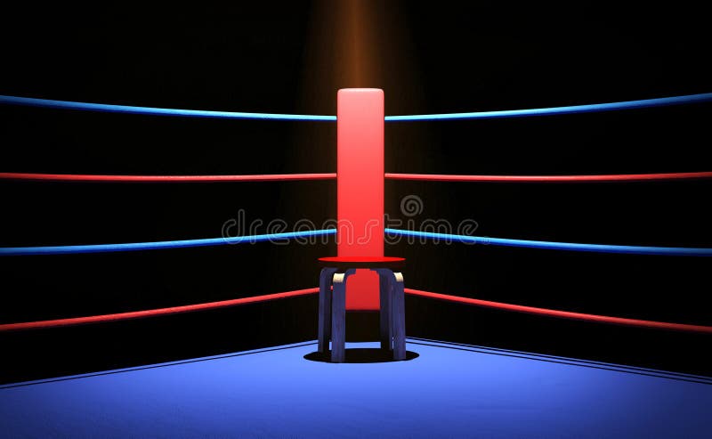 Boxing Ring with Chair at the Corner Stock Photo - Image of combat ...