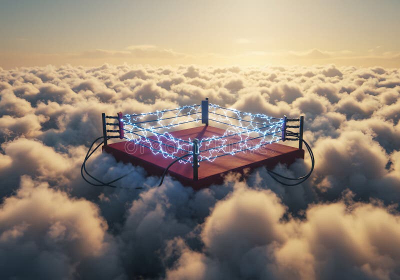 Boxing Ring in the Clouds a Surreal and Energetic Conceptual Image ...