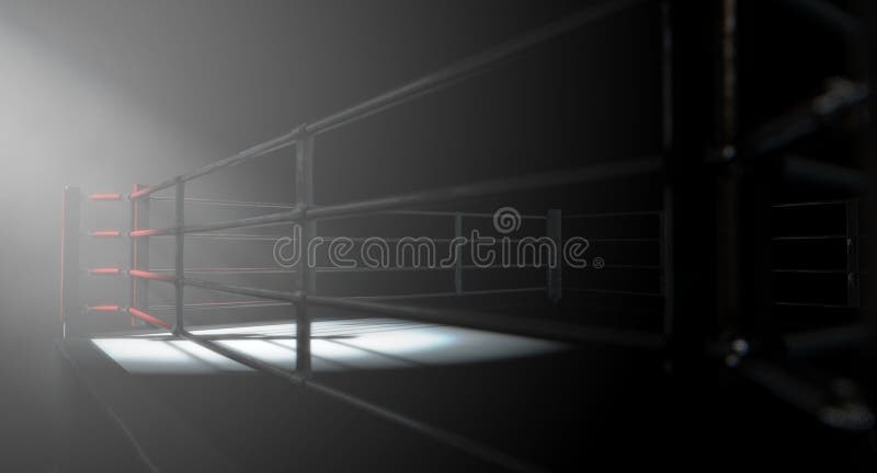 Boxing Ring Corner Lit stock illustration. Illustration of render ...