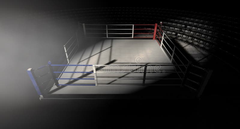 Boxing Ring Corner Lit stock illustration. Illustration of fight - 80556011