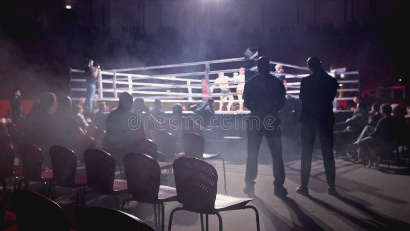 A Boxing Ring with a Crowd of People Watching Stock Footage - Video of ...