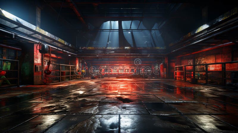 Boxing ring 3D rendered stock illustration. Illustration of challenge ...