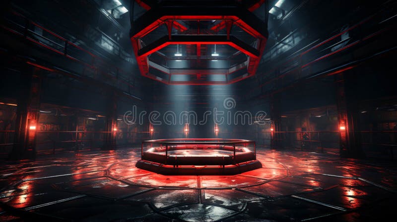 Boxing ring 3D rendered stock illustration. Illustration of fitness ...